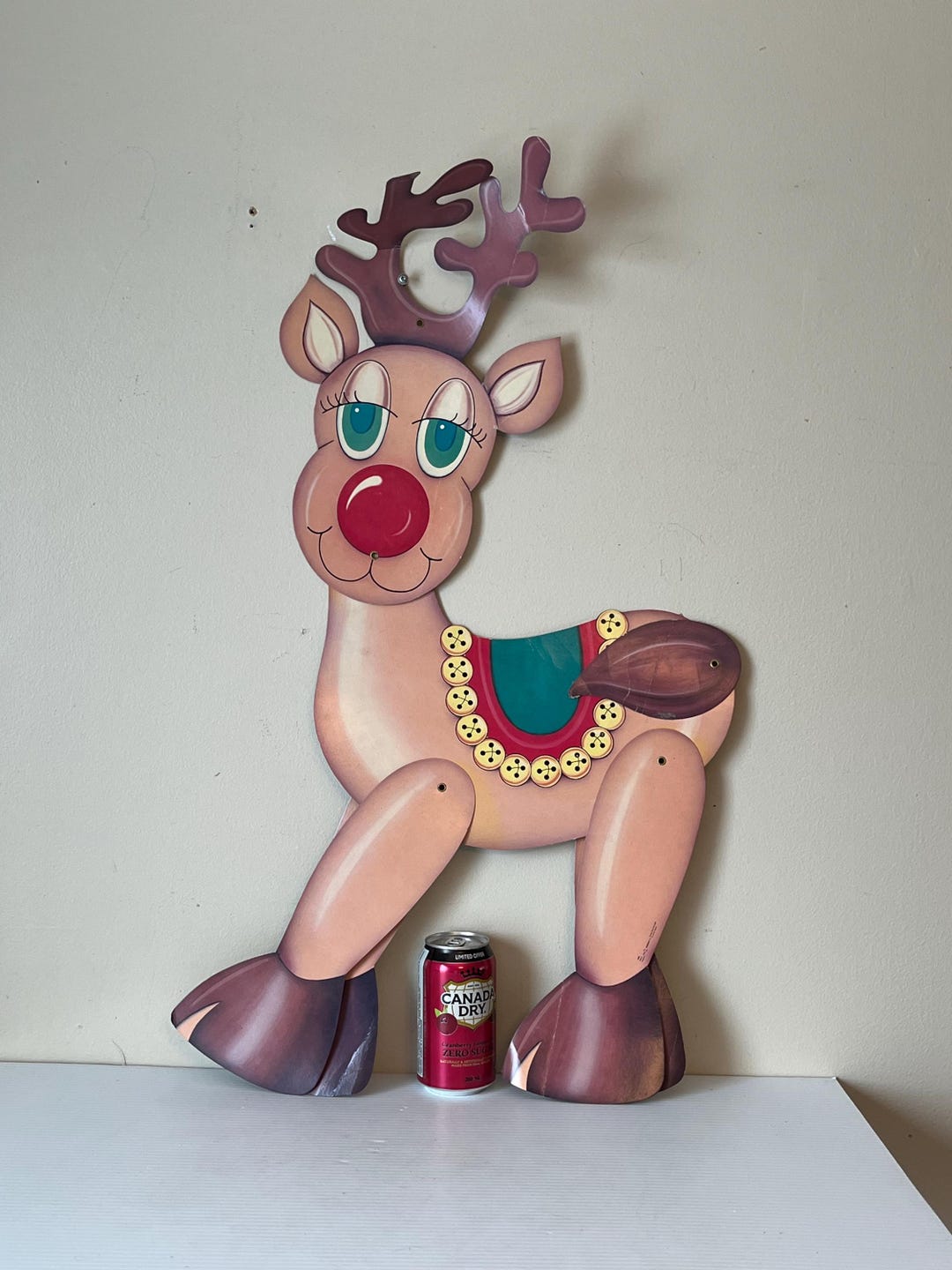 Classic Rudolf Reindeer Cardboard Vintage Decor, Advertising Display ...