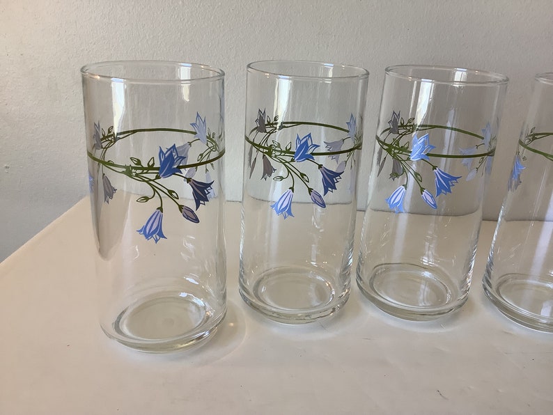 Set of 6 Blue Dusk 12 Ounce Glass Tumblers by Corelle Classic Vintage ...