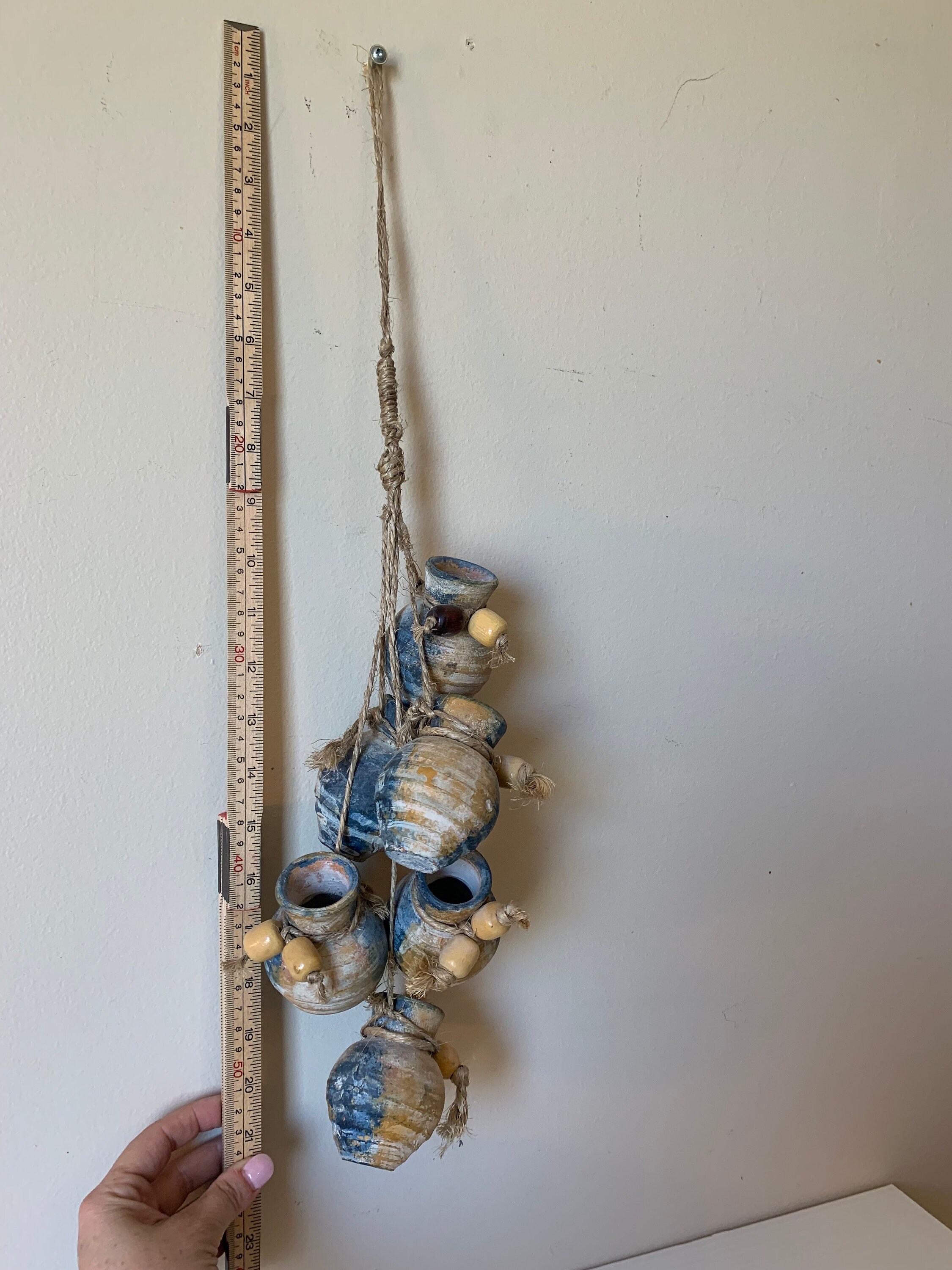 Vintage Handmade Terracotta Hanging Pottery Vases for Ethnic Rustic ...