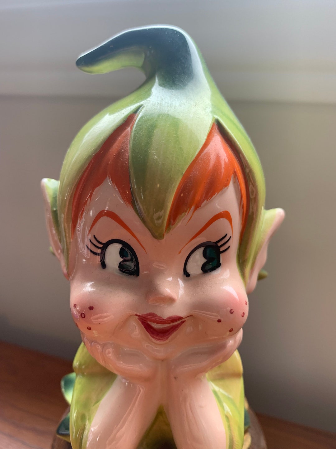 Lefton Vintage Pixie Elf Coin Bank, Ceramic Piggy Bank Gift, Retro Kids ...