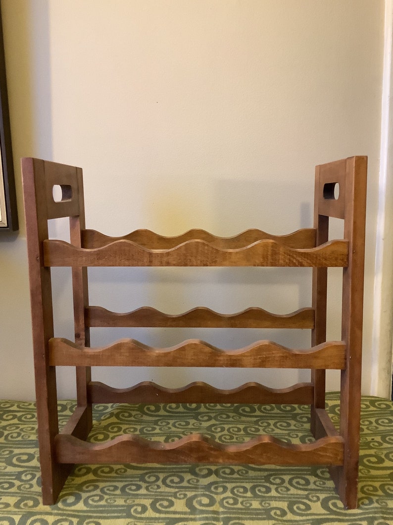 Vintage Wood Wine Rack, Mid Century, MCM Bar Decor - Etsy