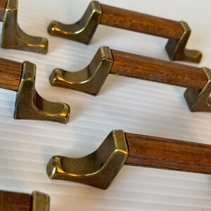 Set of 6 Brown Cabinet Pulls, Vintage Drawer Handles, Brass Door Pulls ...