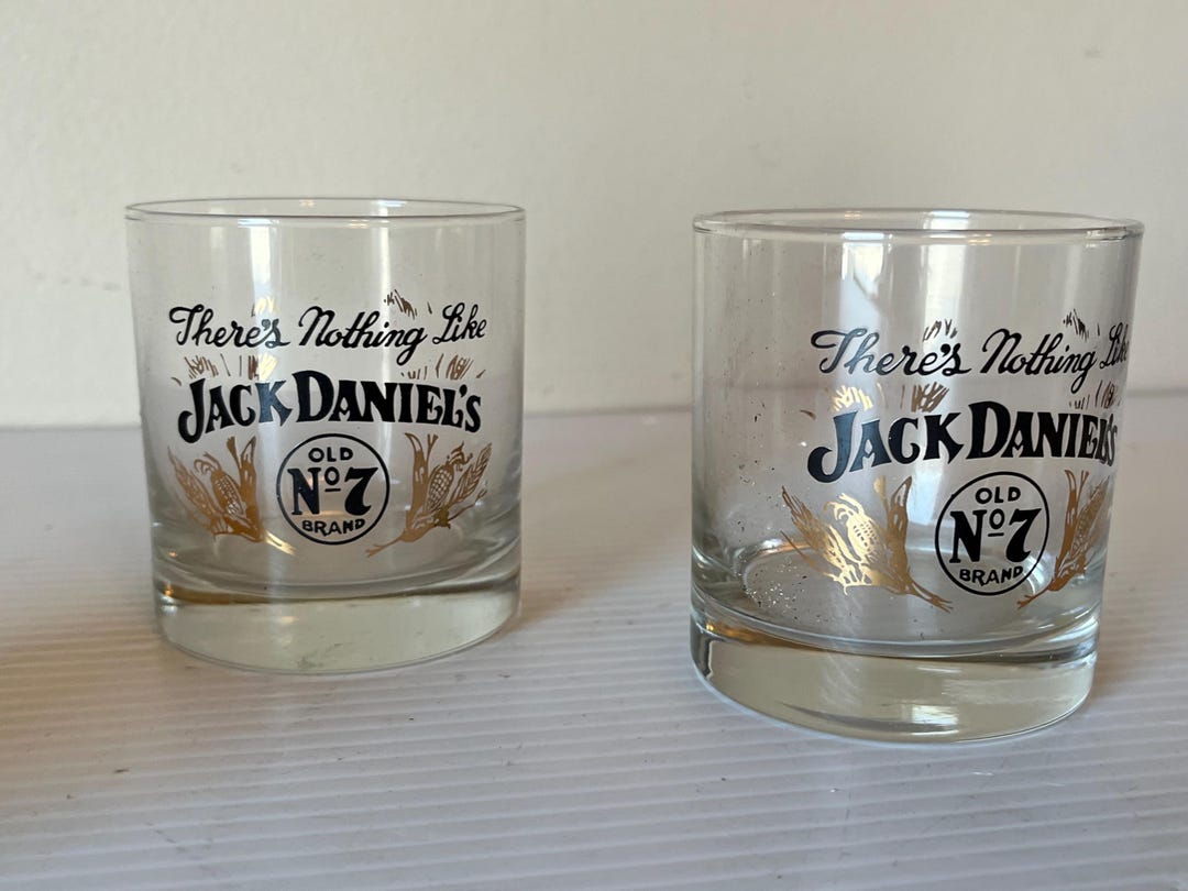 Set of 2 Vintage Jack Daniels Whiskey Glasses, Stock the Bar, Bar Cart ...