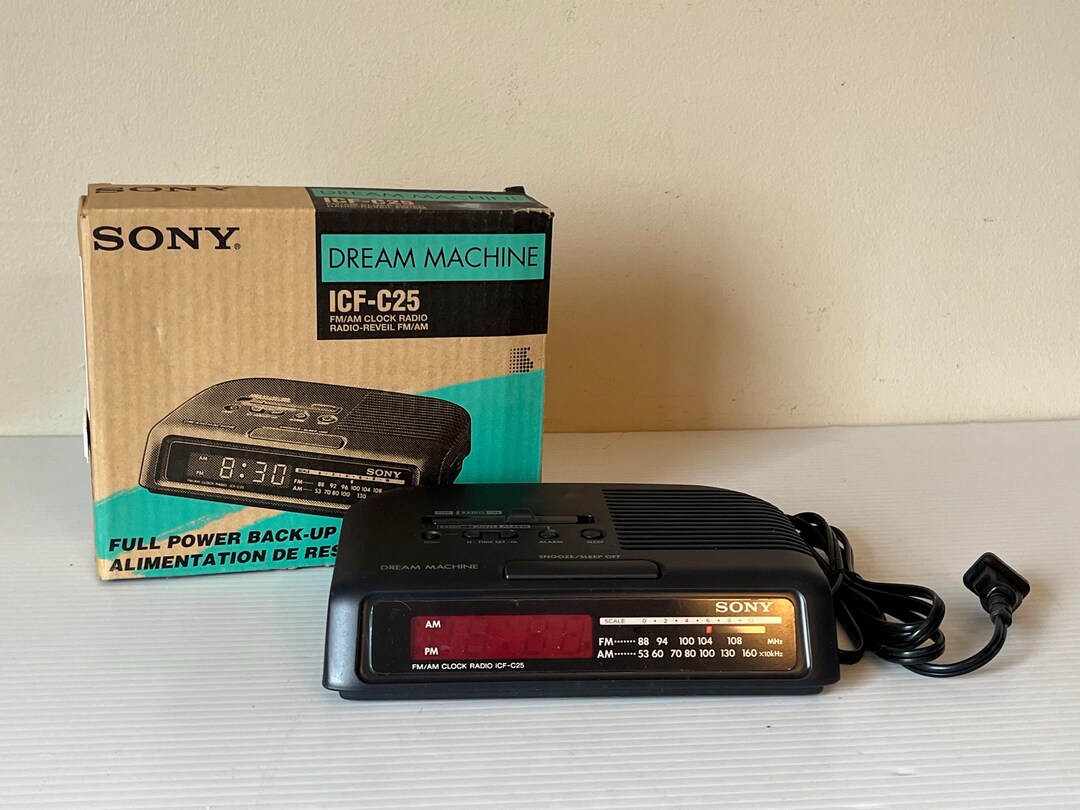 Vintage Sony Dream Machine, Alarm Clock Radio, Model ICF-C25, Original Box, Collectible ...