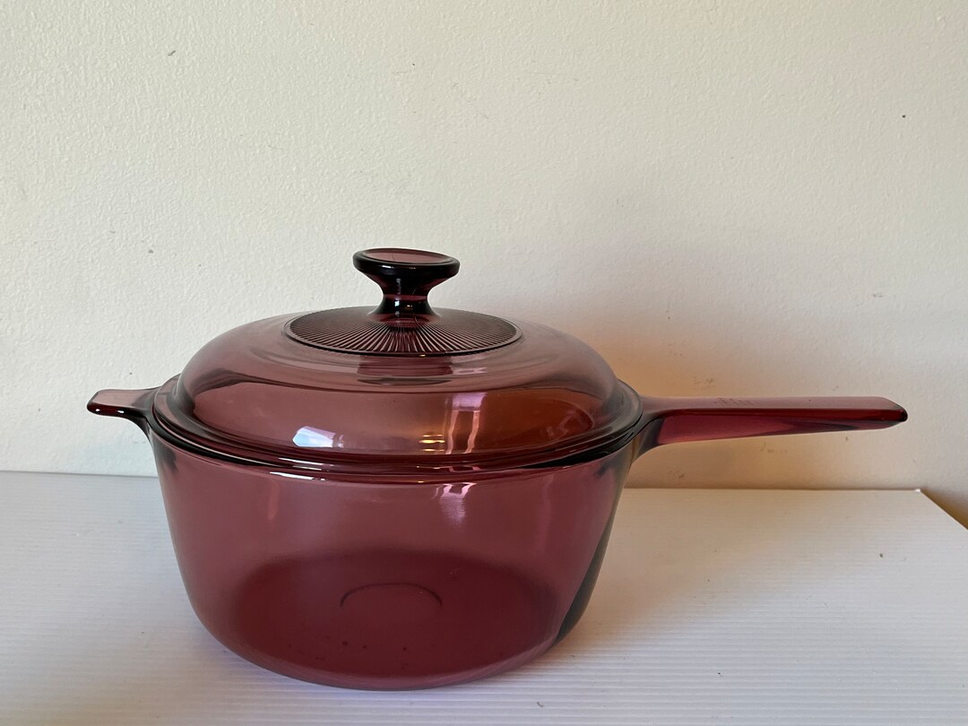 Cranberry Saucepan With Lid, Corning Vision Visions 2.5 L, Kitchen Gift ...