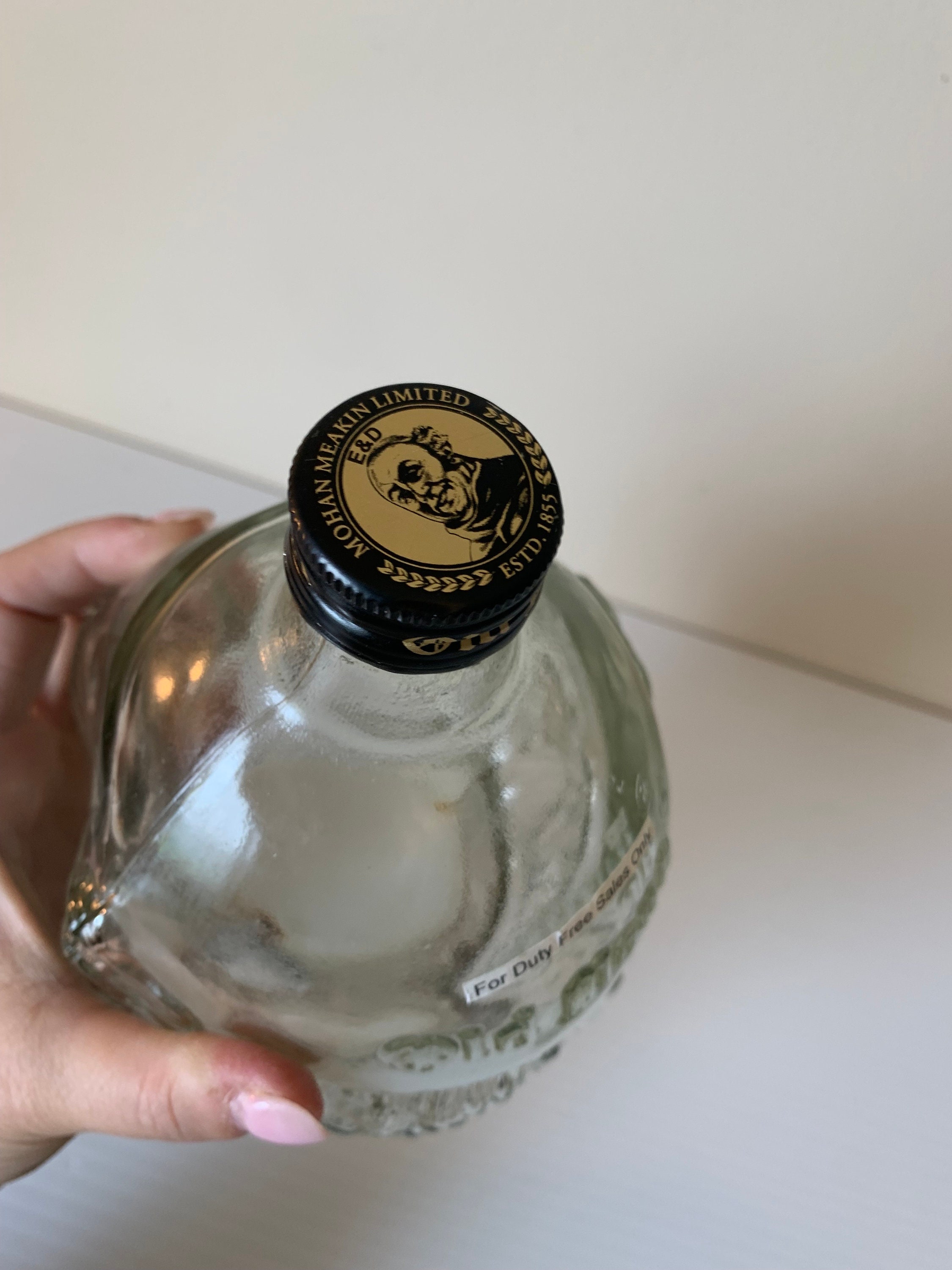 Quirky Vintage Empty Old Monk Bottle: Unique Face-shaped Rum Bottle for ...