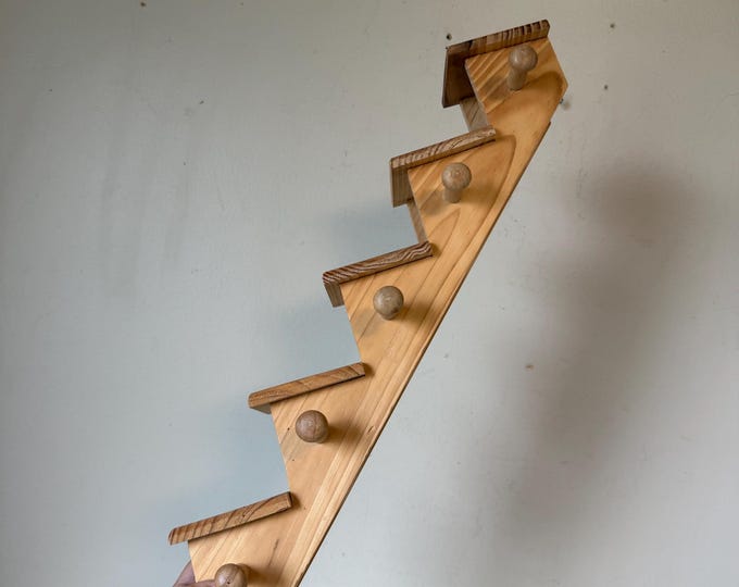 Lightweight Wood Wall Shelf, Display Knick Knack Shelf, Wooden Step ...