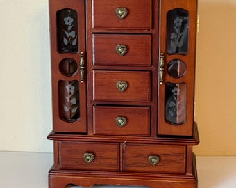 Vintage Small Shelf Table Top Glass & Brass Display Cabinetjewelry Box ...