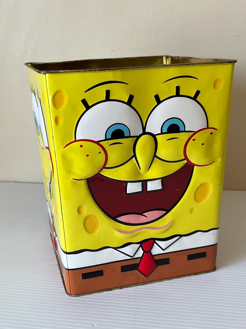 Vintage Spongebob Squarepants Metal Trash Can, Kids Playroom Decor - Etsy