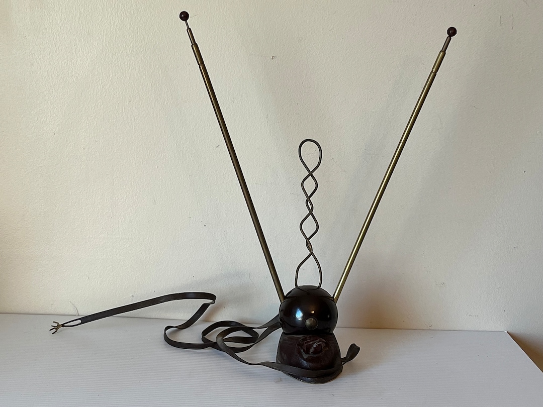 Vintage 1950s Bakelite TV Rabbit Ears Antenna Brass, Adjustable ...