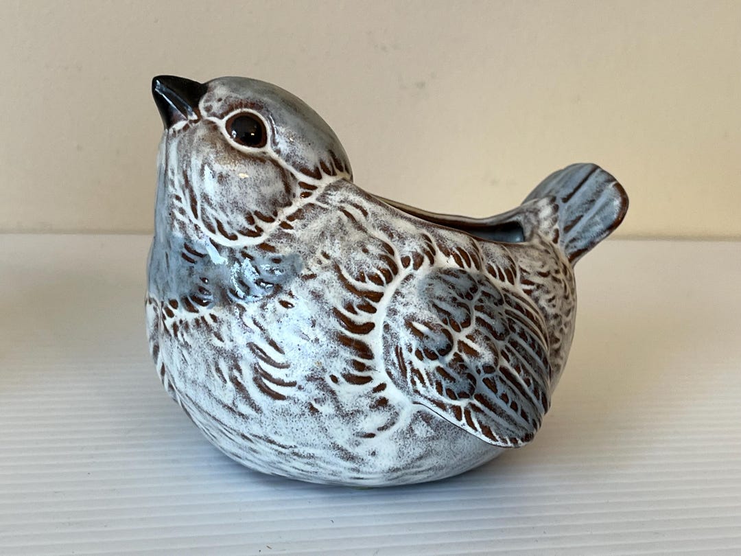 Vintage Ceramic Blue Bird Planter, 5-inch Planter, Ceramic Planter ...