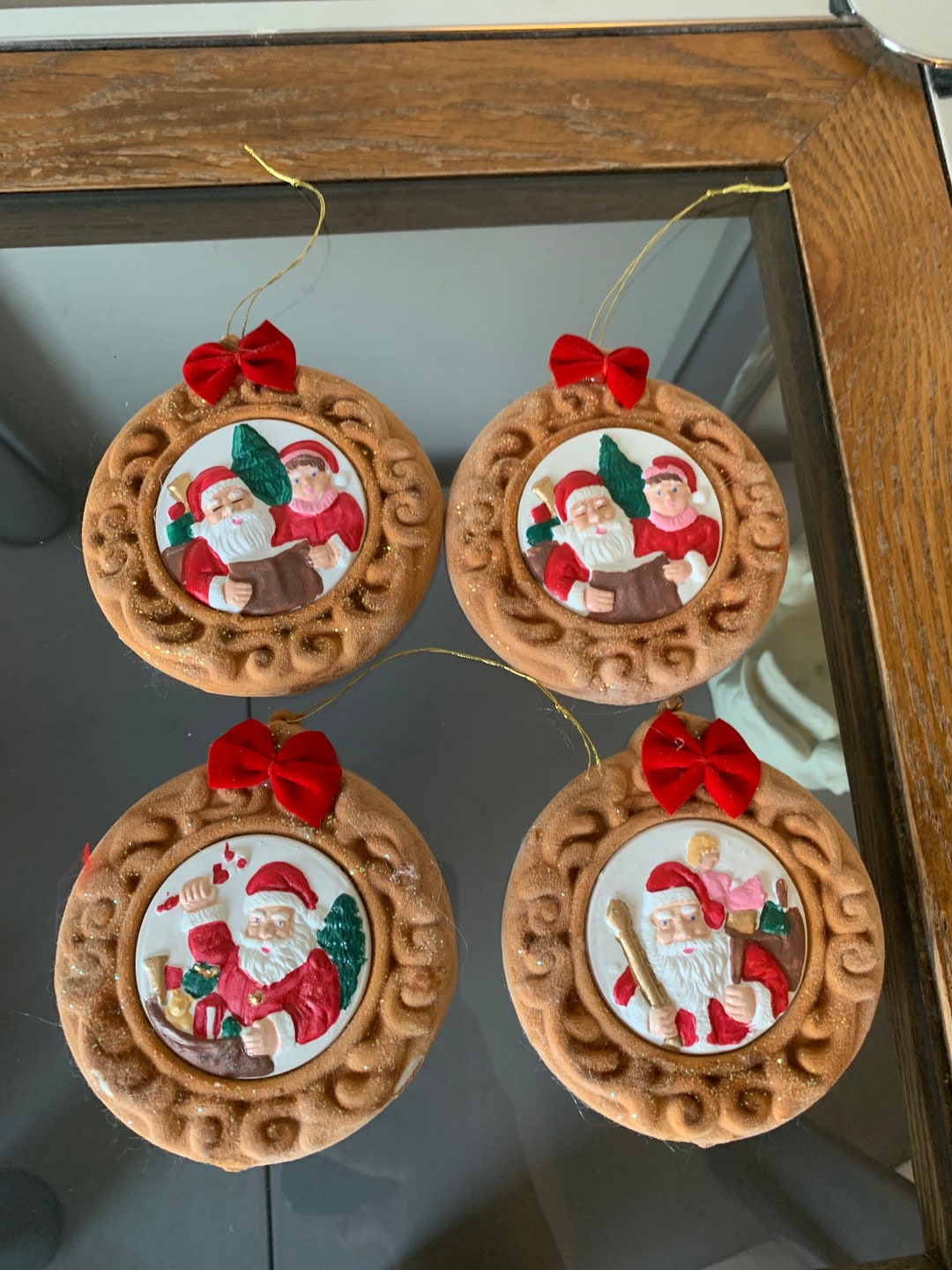 4 Vintage Santa Christmas Decorations - Etsy
