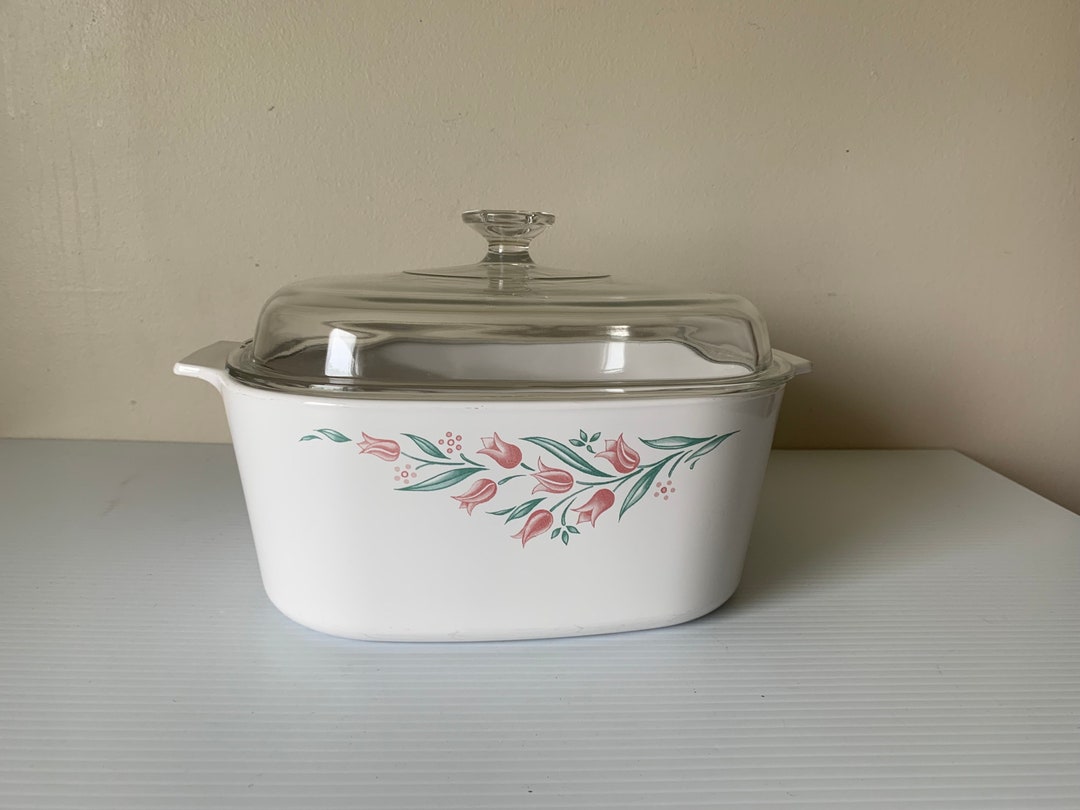 Retro Corning Ware Rosemarie Casserole Dish & Lid, Vintage Kitchenware ...