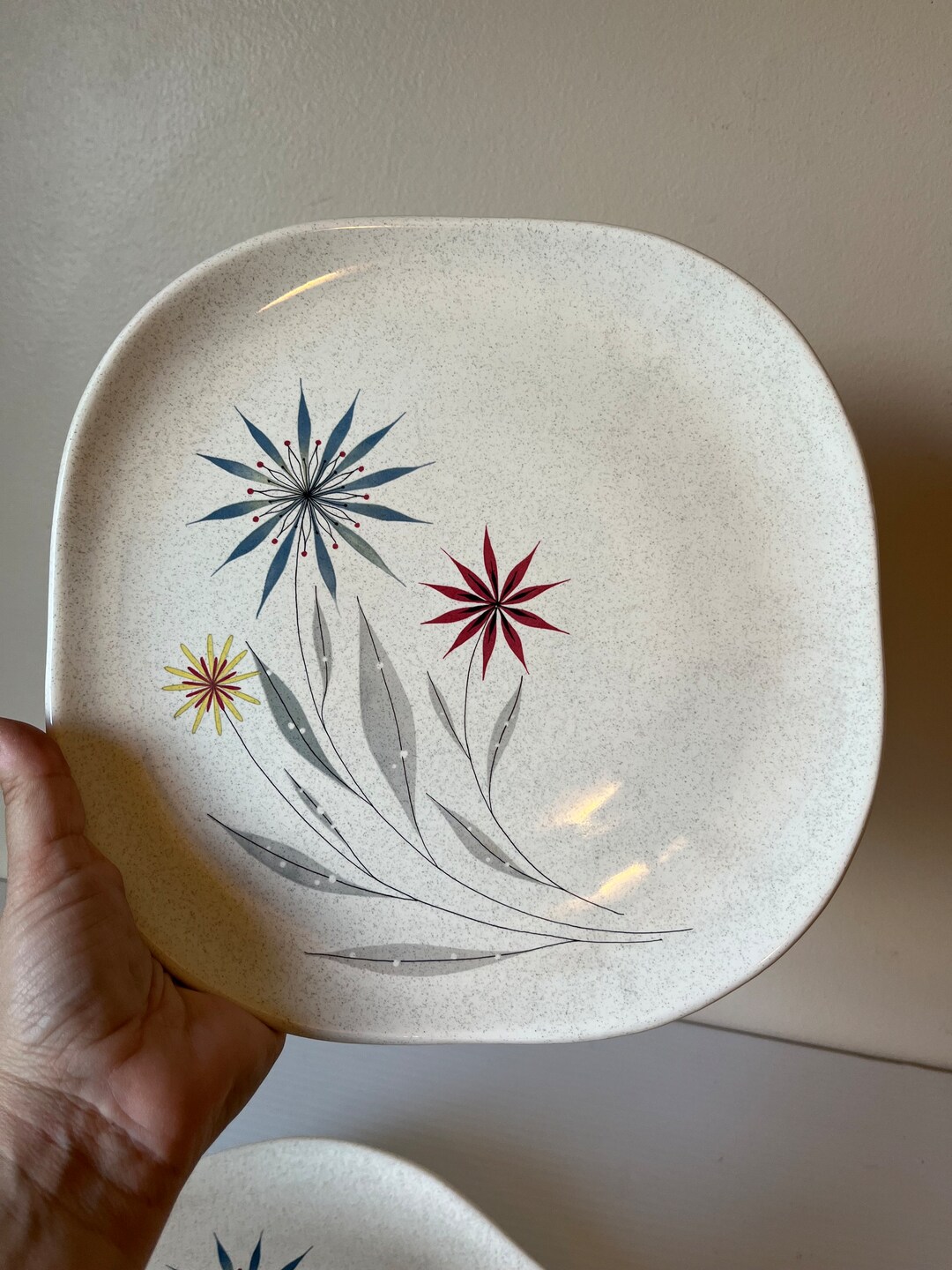 4 Vintage MCM Sovereign Potters Las Vegas Plates, Atomic Starburst ...