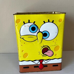 Vintage Spongebob Squarepants Metal Trash Can, Kids Playroom Decor - Etsy