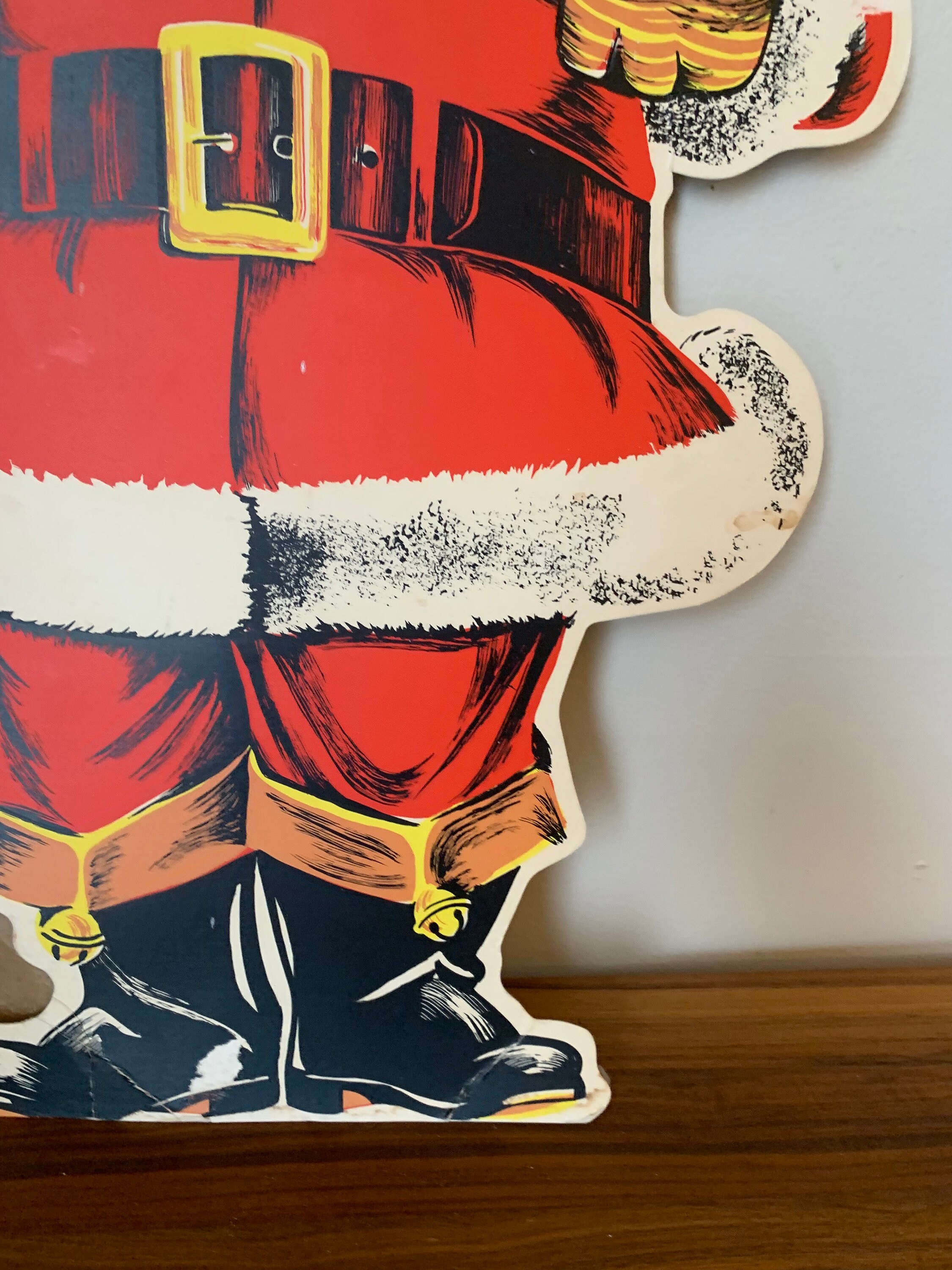 Vintage Christmas Santa Cardboard Cutout, Vintage Advertising - Etsy