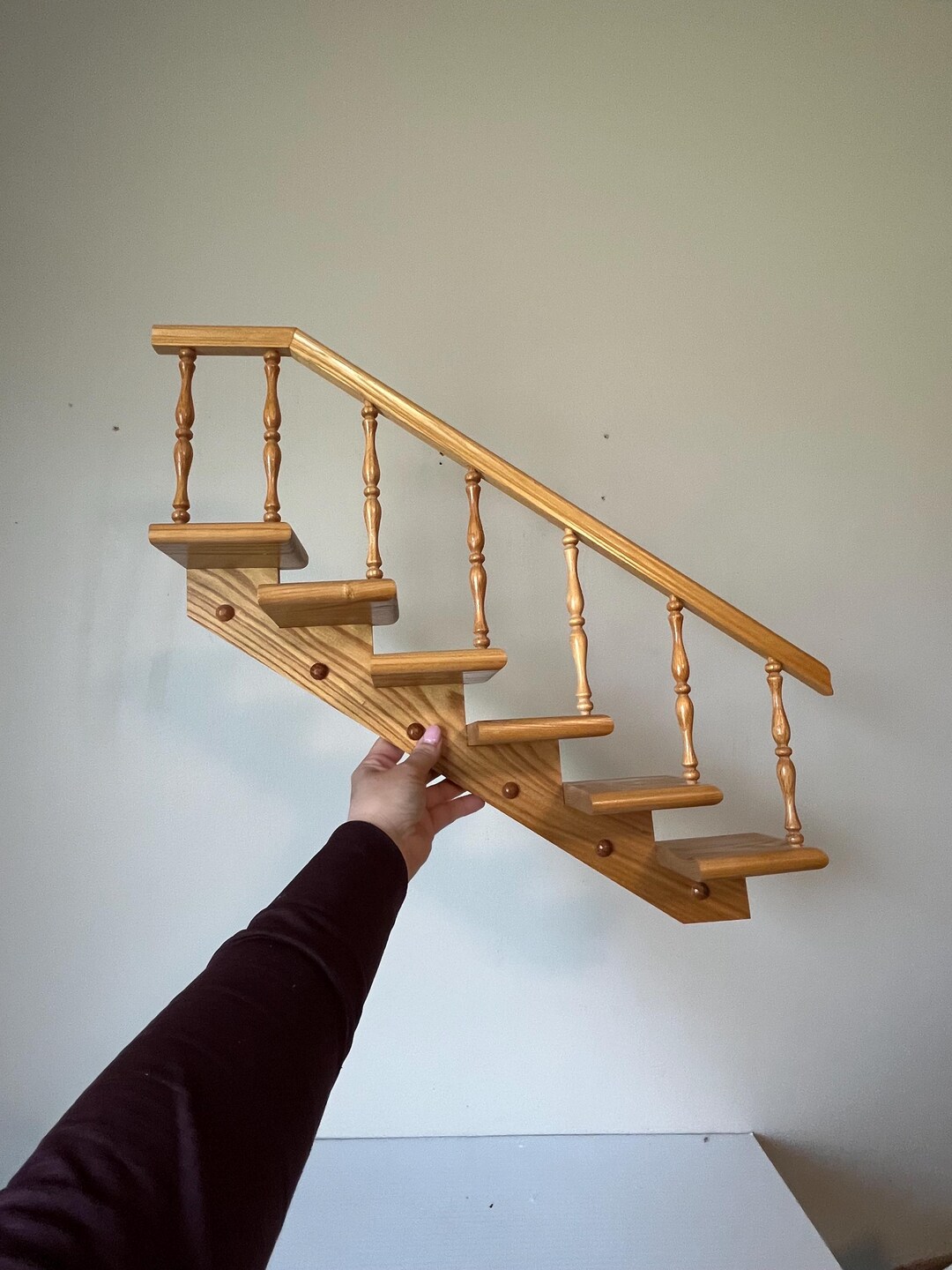 Vintage Mid-century Wood Wall Shelf, Display Knick Knack Shelf, Wooden ...