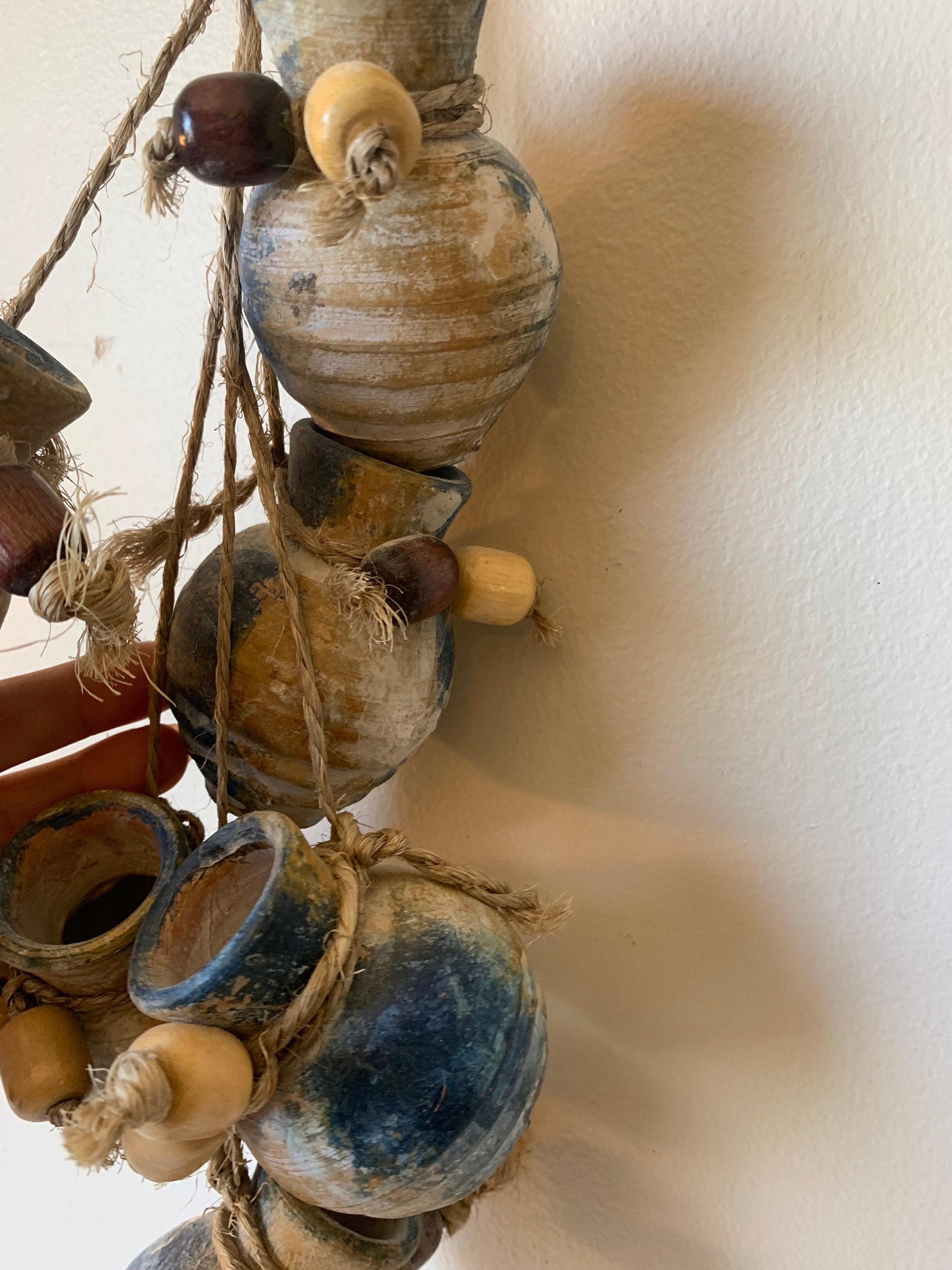 Vintage Handmade Terracotta Hanging Pottery Vases for Ethnic Rustic ...