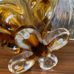 Amber Splash Style Glass Centerpiece, Mid Century Modern Art Decor ...