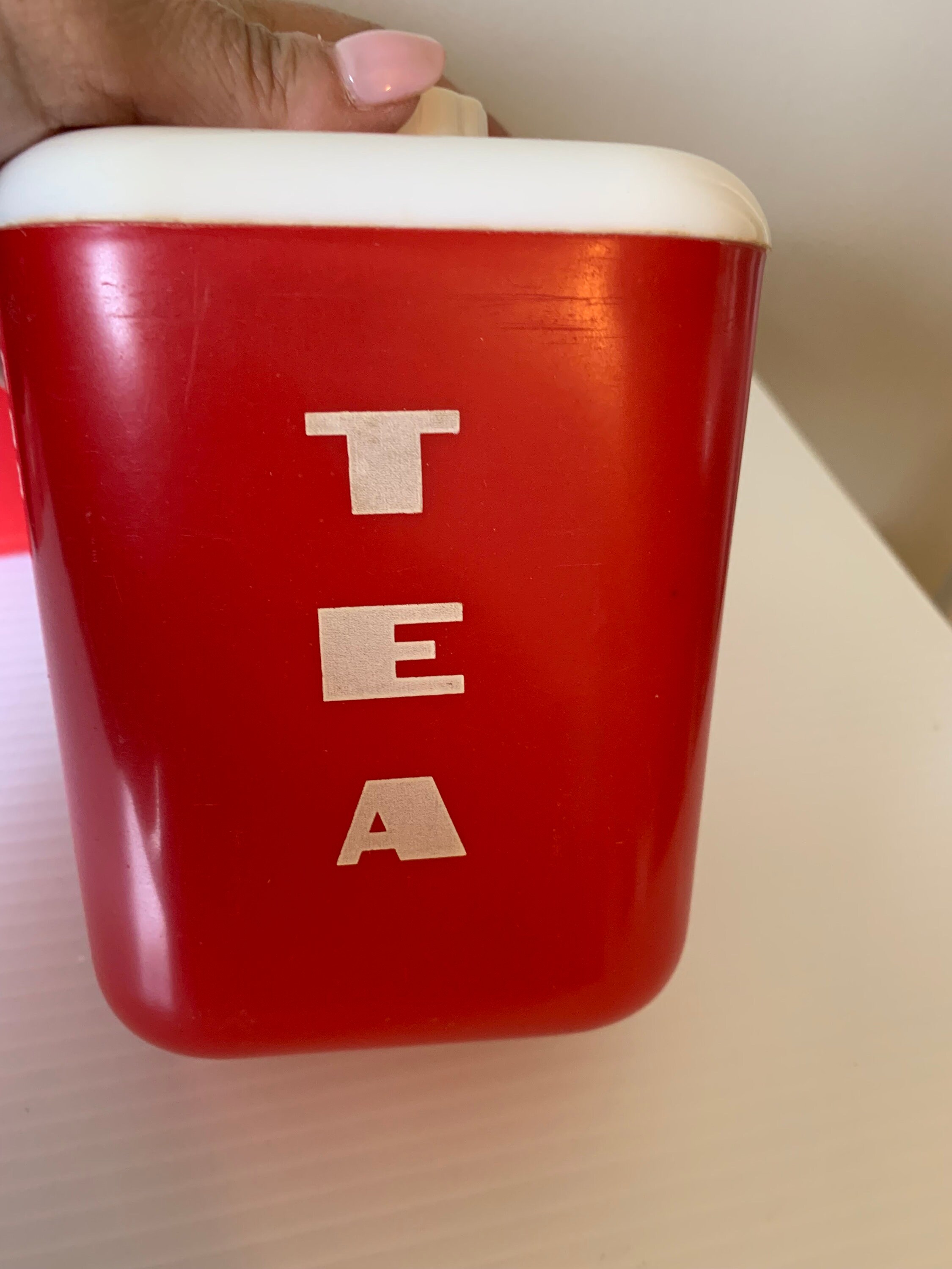 Retro 1950s Red Lustro Ware Canisters: Complete Set of 4 Flour, Coffee ...