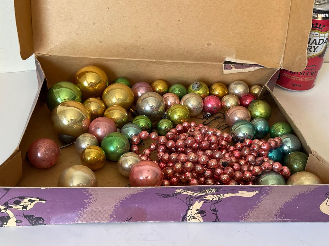 Vintage Mercury Glass Tree Garland, Small Mercury Glass Decorations - Etsy