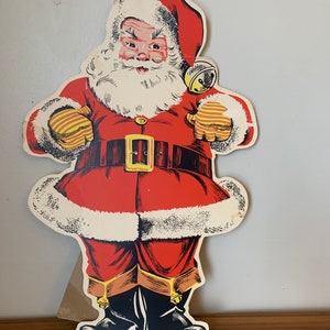 Vintage Christmas Santa Cardboard Cutout, Vintage Advertising - Etsy