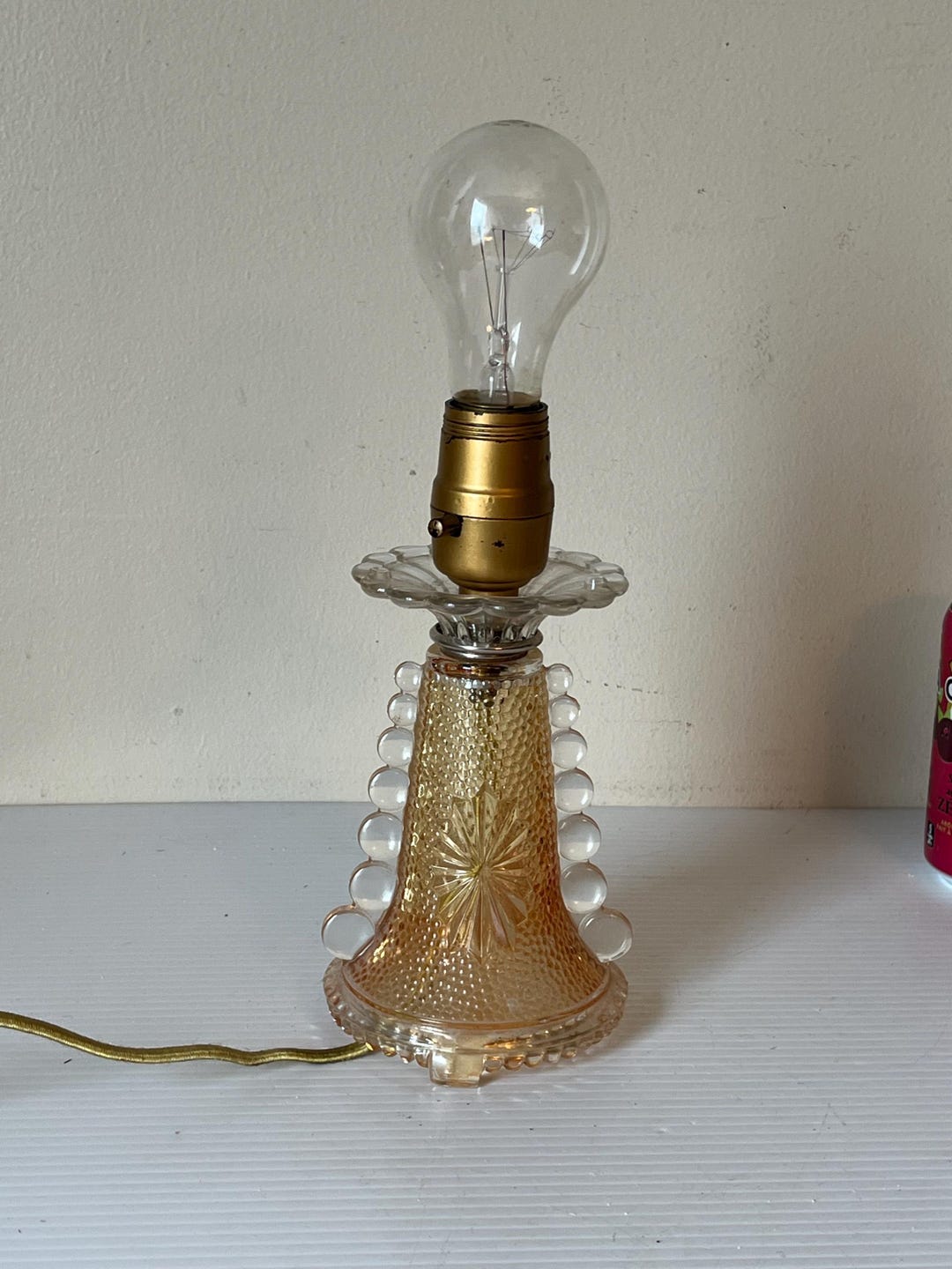 1930s Candlewick Glass Vanity Lamp, Art Deco Boudoir Lamp, Vintage ...