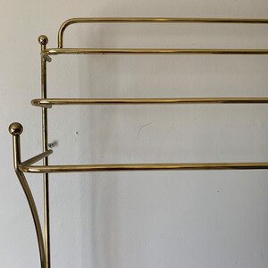 Vintage Mid-century Modern Brass Free Standing Towel Quilt Rack With 3 ...