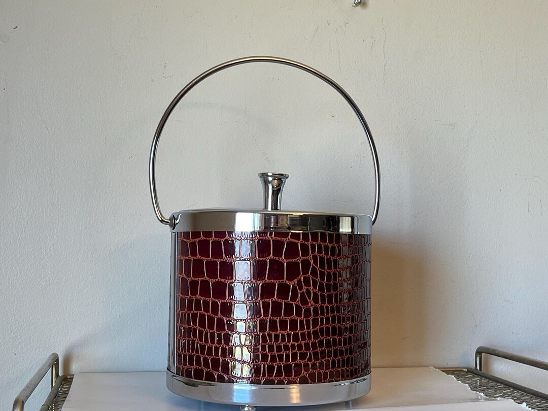 Faux Alligator Ice Bin, MCM Ice Bucket, Mid Century Modern Decor ...