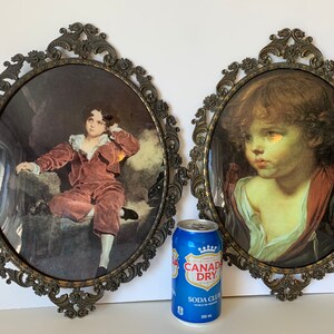 Exquisite Vintage Oval Convex Glass Picture With Finish, Made in Italy ...