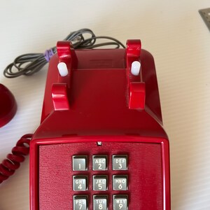 Vintage Red Desk Phone, Retro Push Button Telephone, Landline, 1970s ...