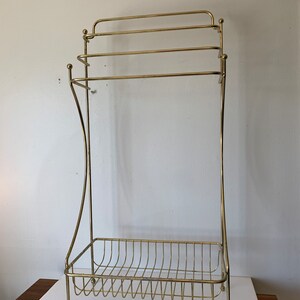 Vintage Mid-century Modern Brass Free Standing Towel Quilt Rack With 3 ...