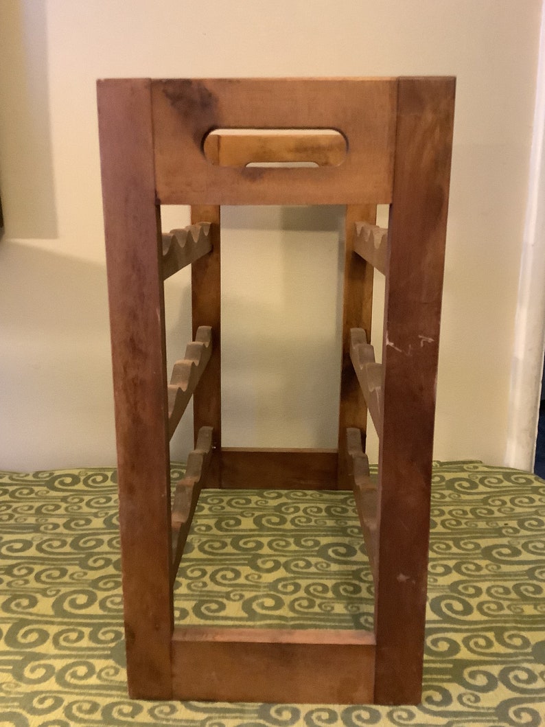 Vintage Wood Wine Rack, Mid Century, MCM Bar Decor - Etsy
