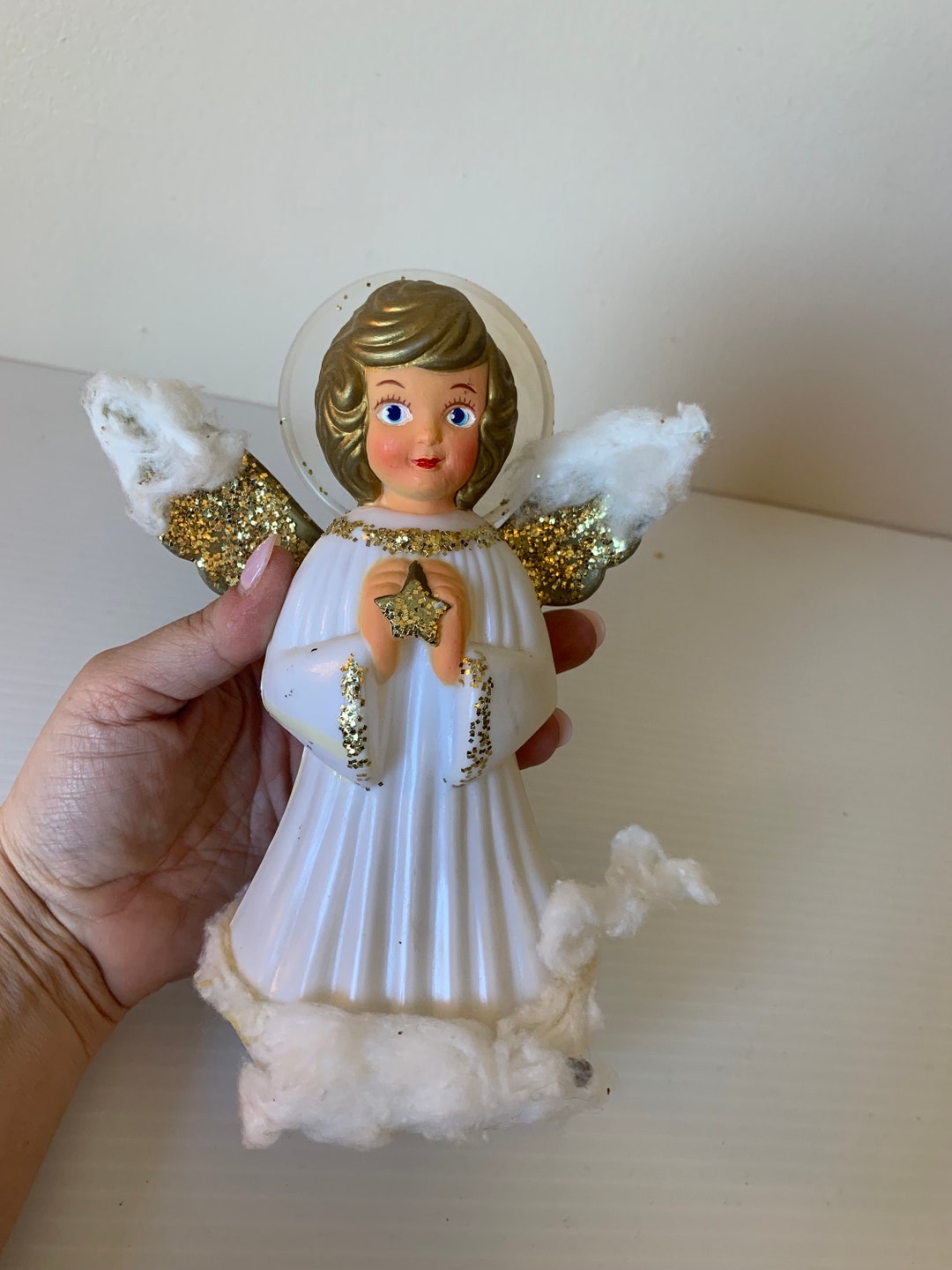 Vintage Blow Mold Angel: Plastic Christmas Tree Topper, MCM Decor - Etsy
