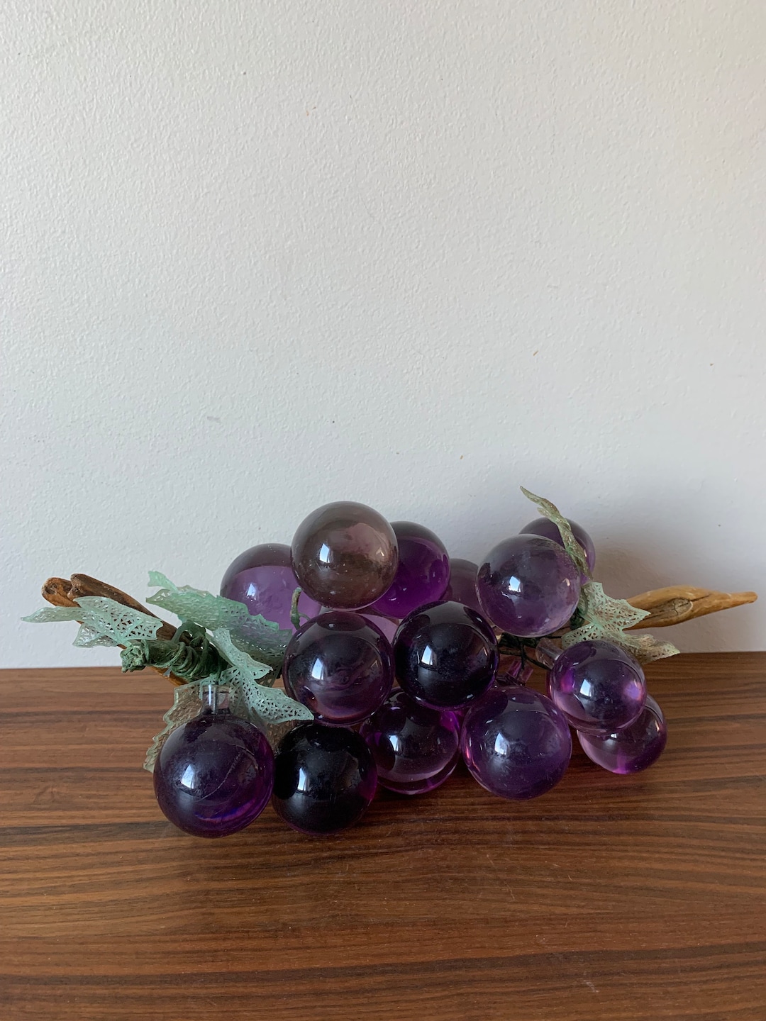 Vintage Lucite Acrylic Purple Cluster of Grapes, Rare Find, Mid Century ...