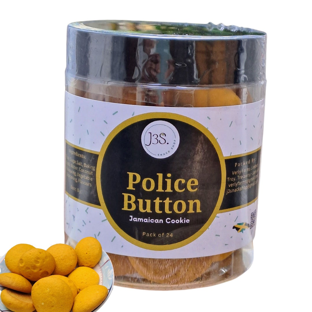 Jamaican Police Button Cookie Jamaican Cookie Jamaican Snack Pack of 24 ...