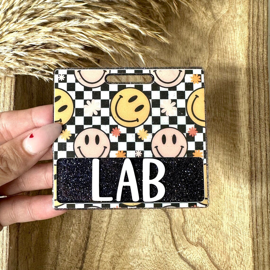 Retro Smiley Badge Buddy Glitter Badge Buddy Gifts for Her - Etsy