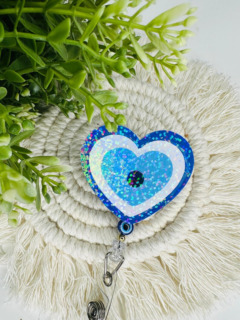 Evil Eye Badge Reel Mal De Ojo ID Holder Gifts for Her Stocking Stuffer ...