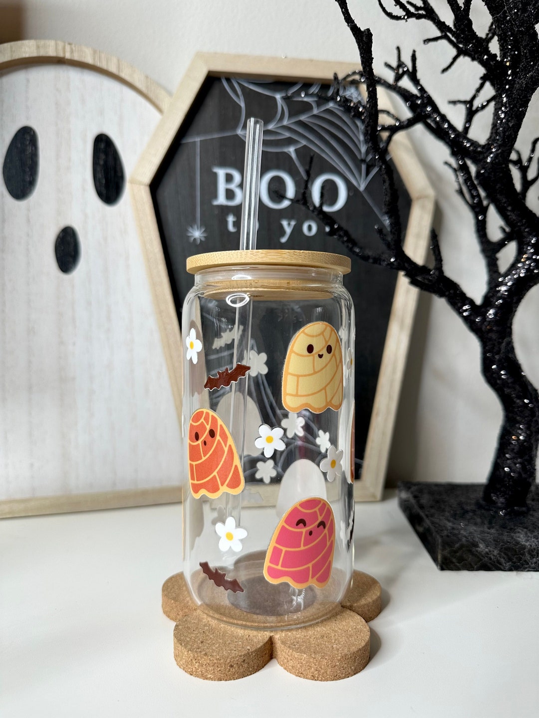 Concha's Ghost Cute Ghost Ghost Cup Libbey Glass Can - Etsy