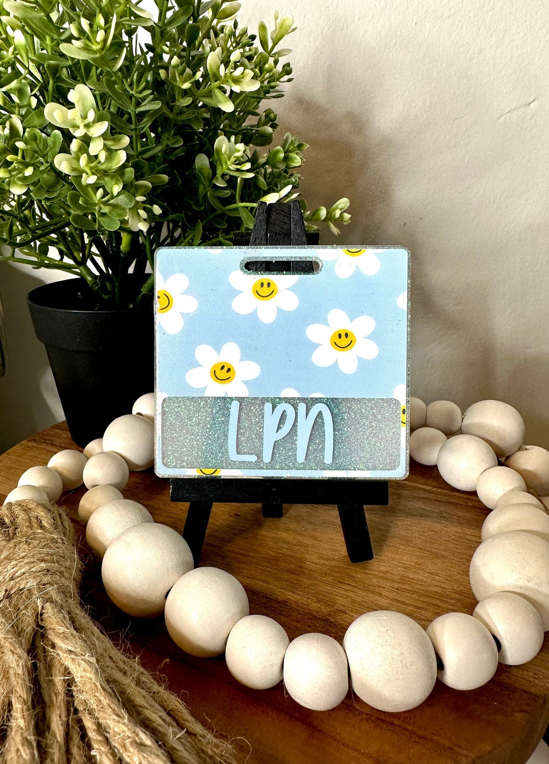 Retro Daisy Glitter Badge Buddy Gifts for Her Custom Badge Buddy ID ...