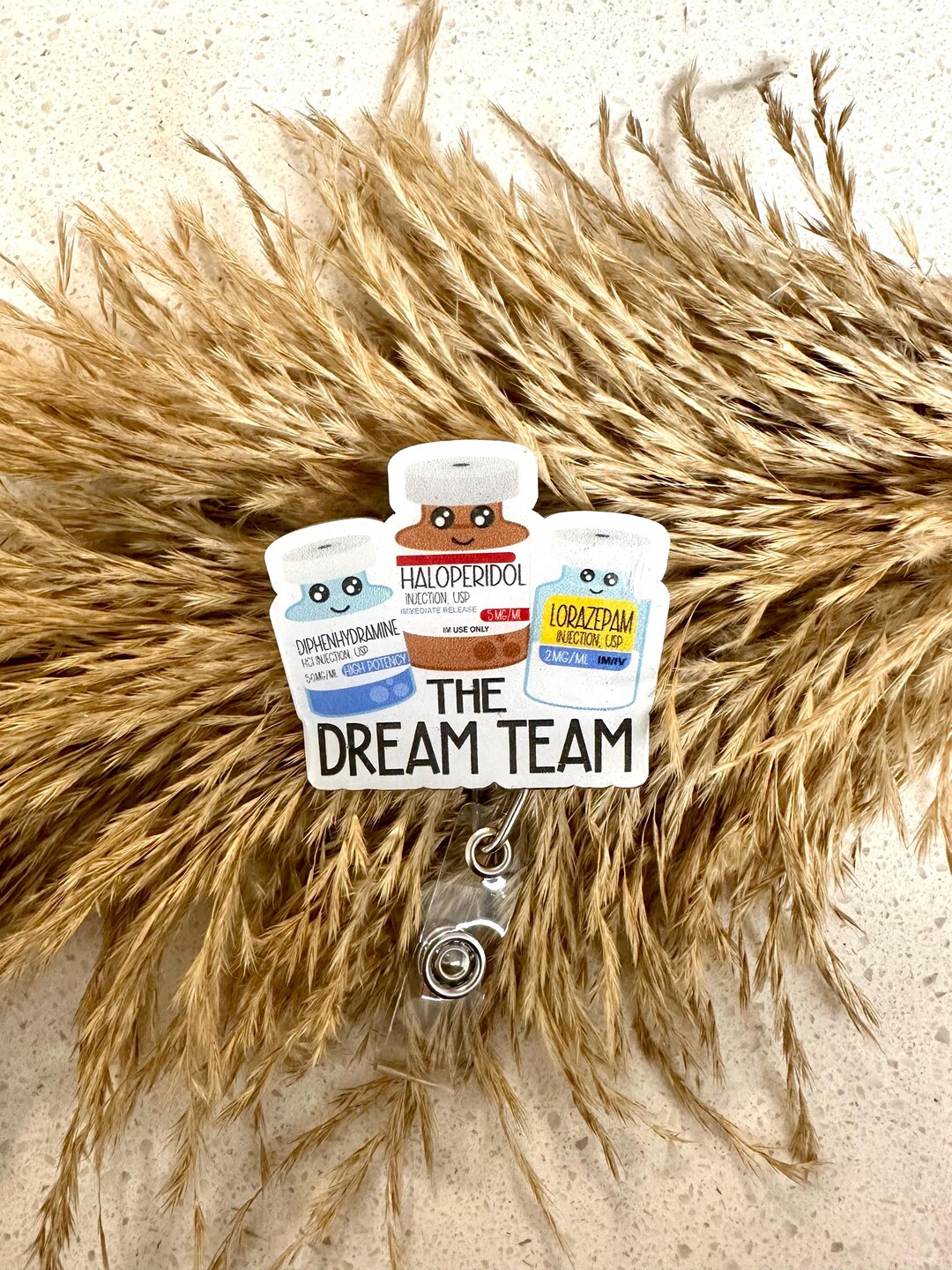 The Dream Team Funny Badge Reel Anesthesia Badge Healthcare Gift ...