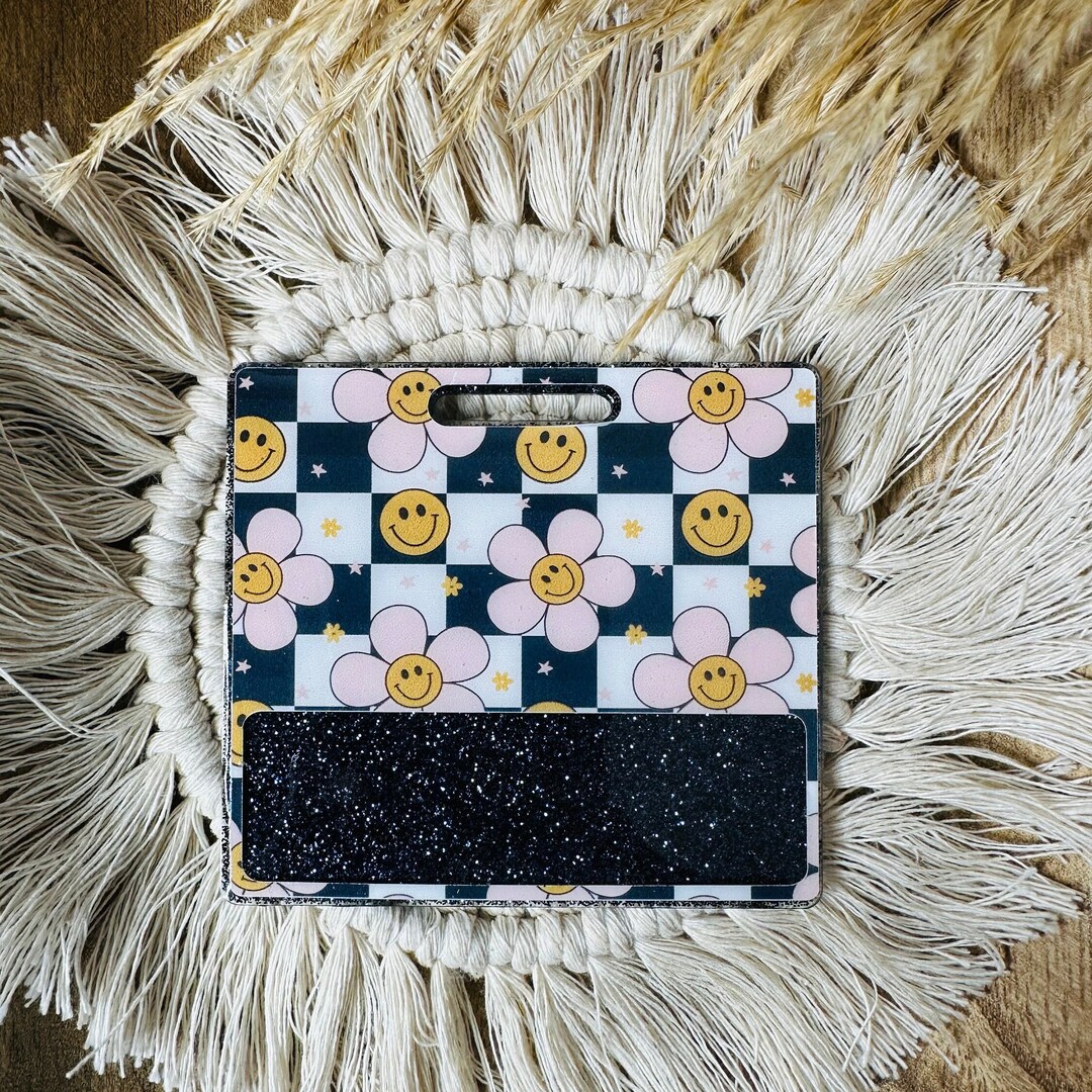 Retro Smiley Badge Buddy | Glitter Badge Buddy | Gifts for Her | Custom ...