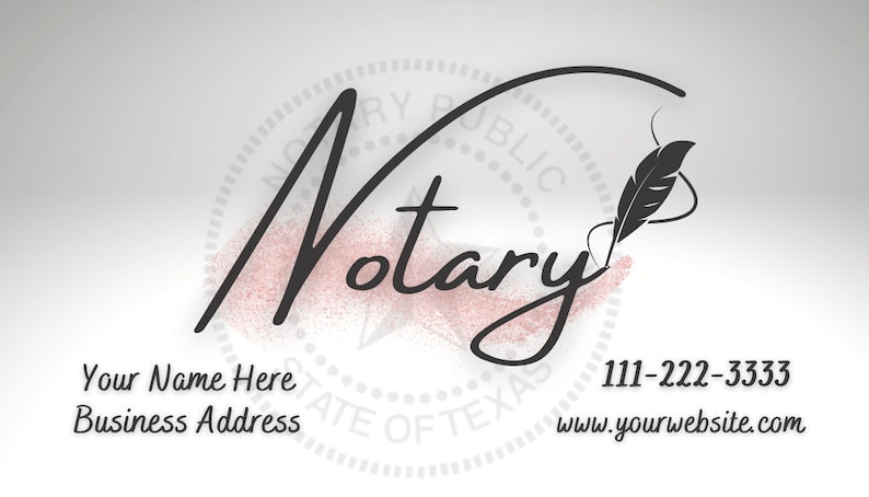 Notary Business Card Template - Etsy