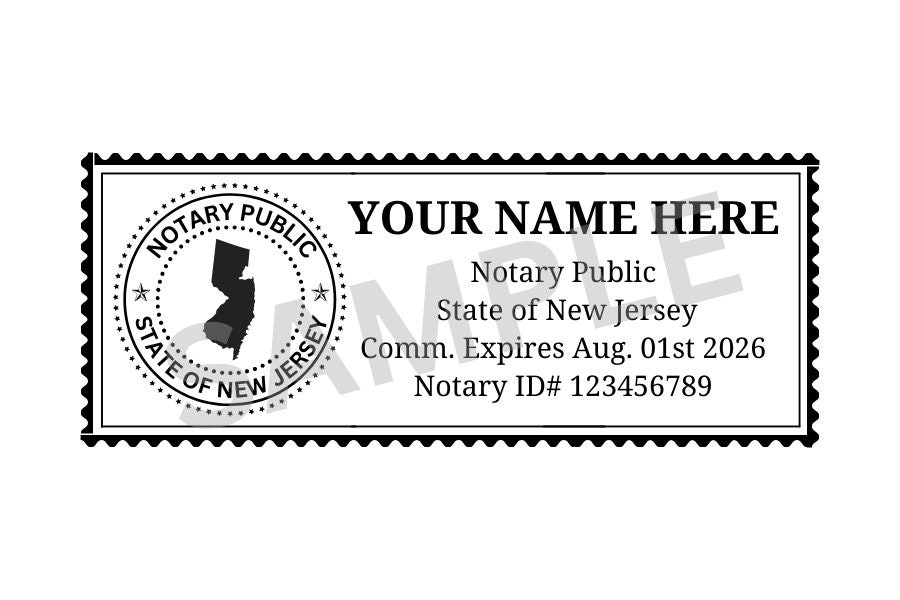 New Jersey Notary Digital Stamp Template - Etsy