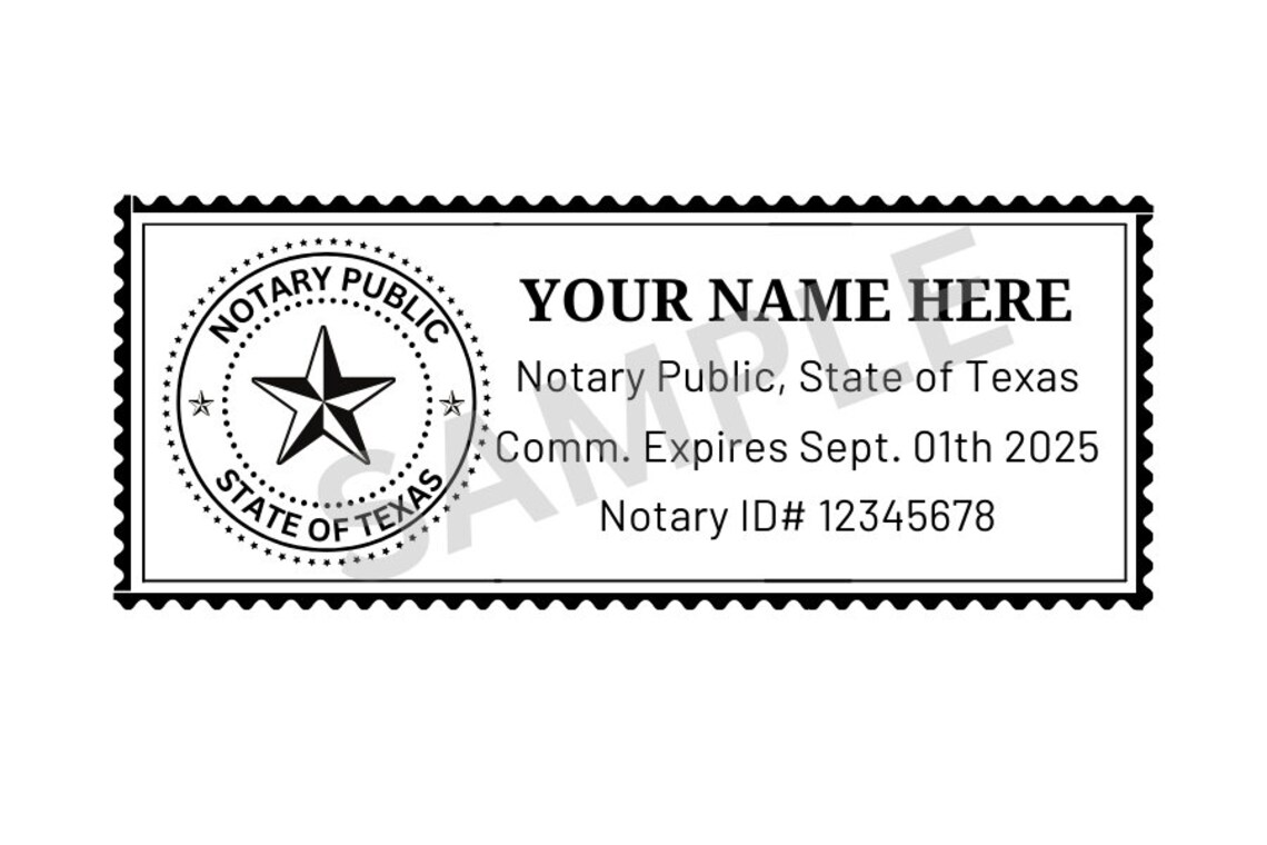 Texas Digital Notary Stamp - Etsy