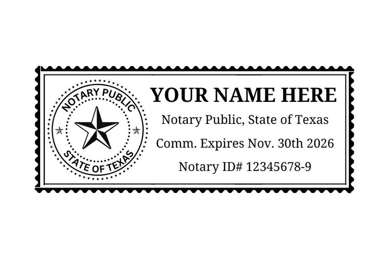 Texas Digital Notary Stamp - Etsy
