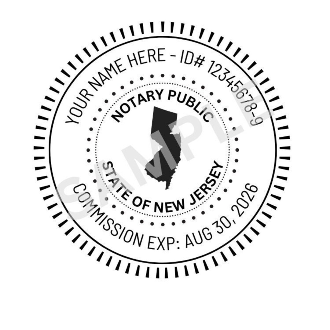 New Jersey Digital Stamp Template Round - Etsy