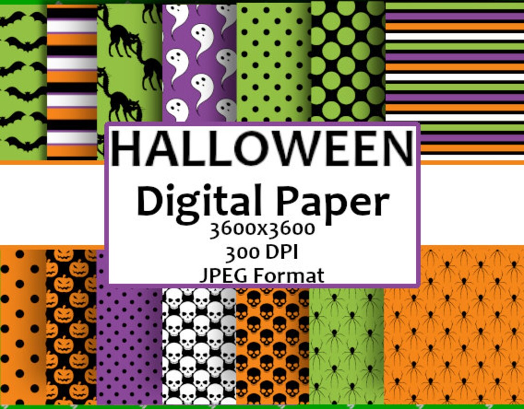 Halloween Digital Paper, Trick or Treat Scrapbook Papers, Boo Wallpaper ...