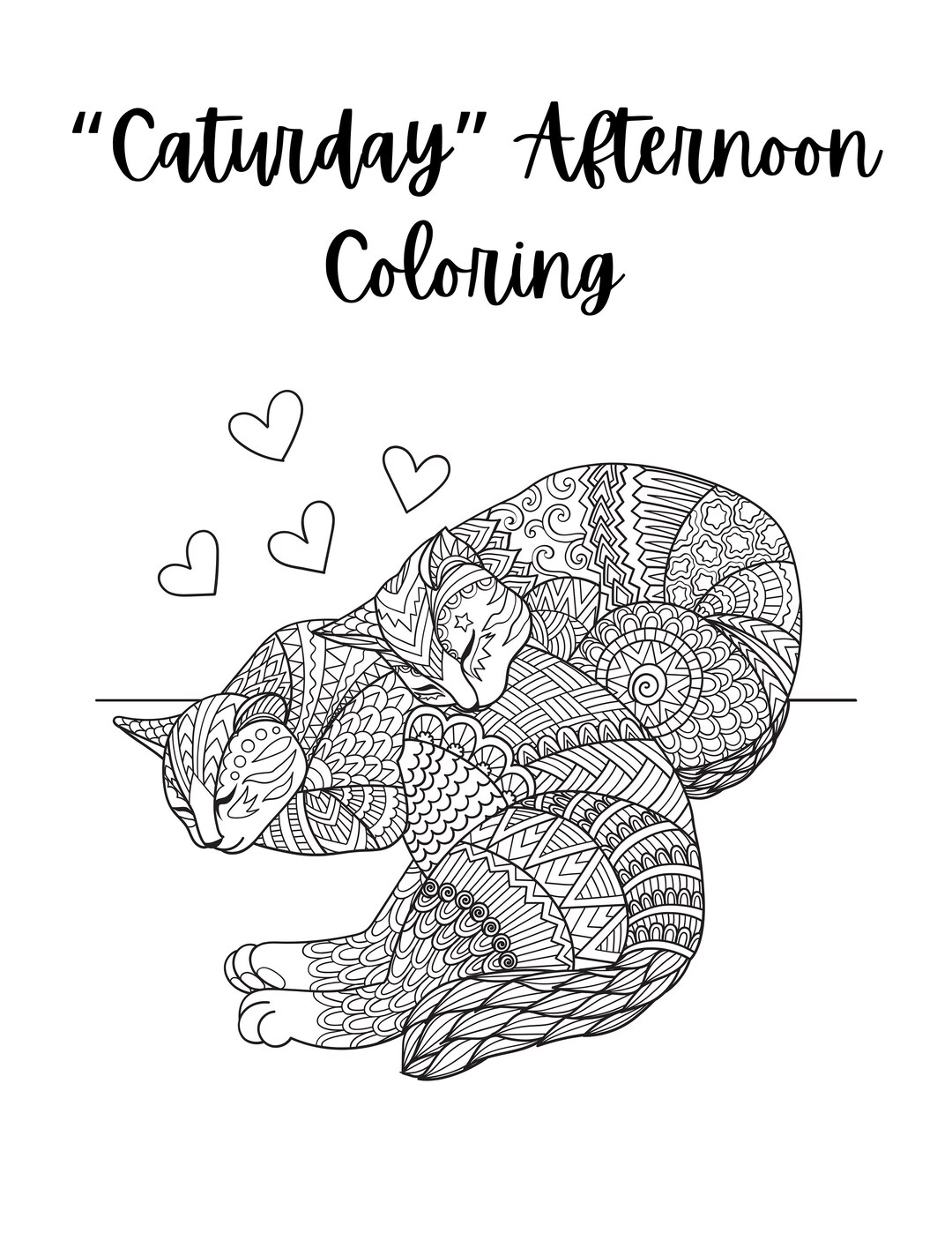 Caturday Afternoon Coloring - Etsy