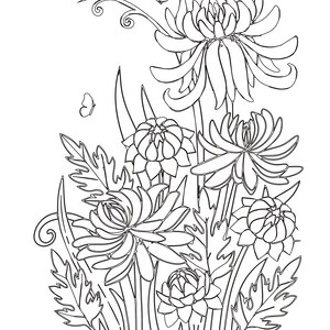 Floral Coloring 4x6 Cards - Etsy
